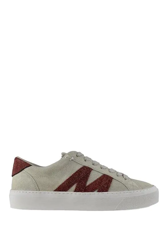 Moncler Monaco2 Suede Sneakers - Cream