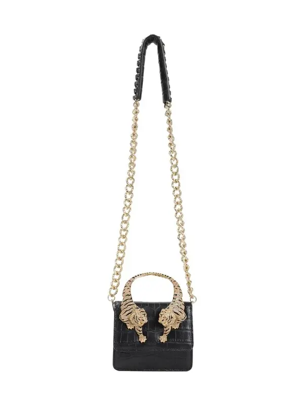 Roberto Cavalli Roar Small Flap Shoulder Bag - Black