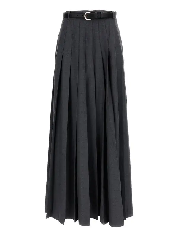 SELF-PORTRAIT Pleated Maxi Skirt - Multicolor