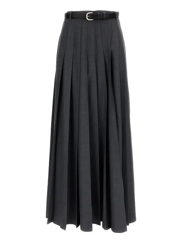 SELF-PORTRAIT Pleated Maxi Skirt - Multicolor