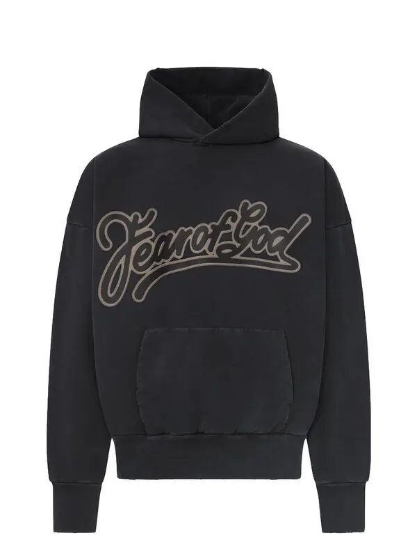 Fear Of God Classic Cotton Hoodie With Front Pocket - Black