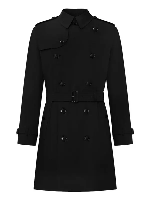 Burberry Kensington Heritage Mid-length Trench Coat - Black