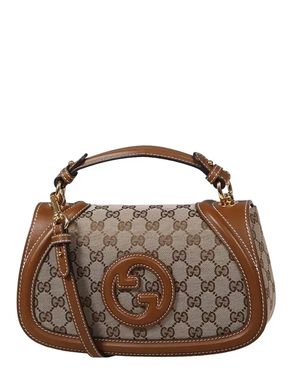 Gucci Blondie Medium Gg Fabric And Leather Handbag With Detachable Strap - Cream