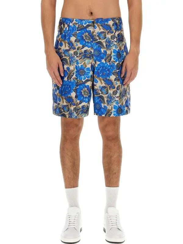 Moschino Short All Over Blue Flower - Multicolor