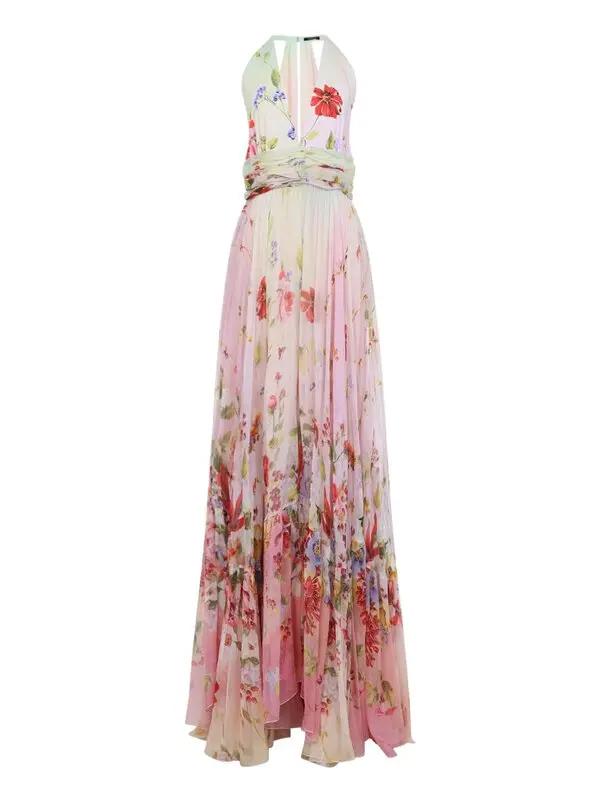 Roberto Cavalli Miami Flowers Long Dress - Multicolor