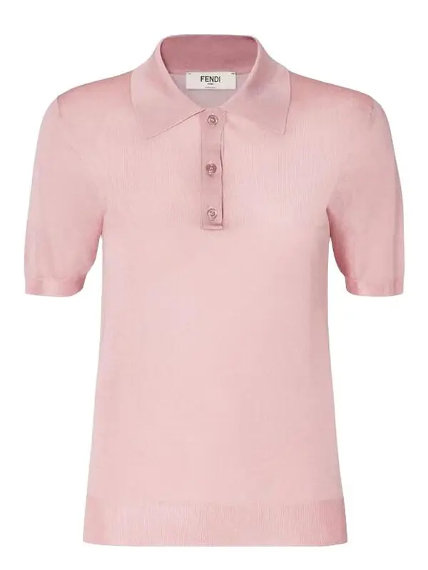 Fendi Short Sleeve Polo Top - Pink