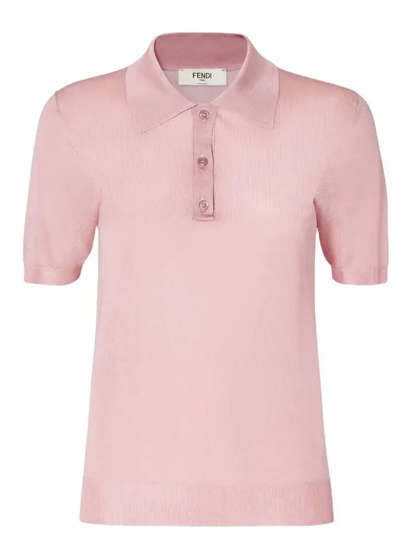 Fendi Short Sleeve Polo Top - Pink