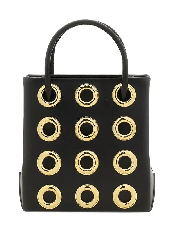 Moschino Leather Tote Bag - Black
