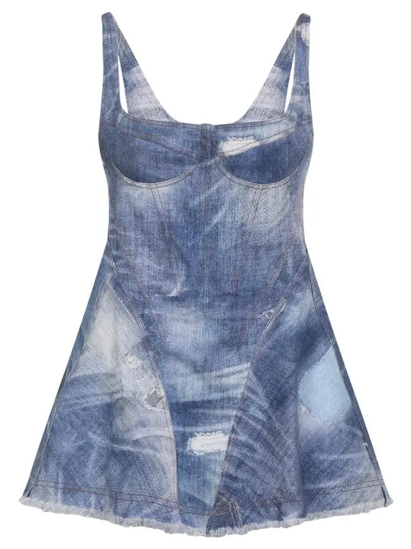 Roberto Cavalli Cotton Mini Dress - Blue