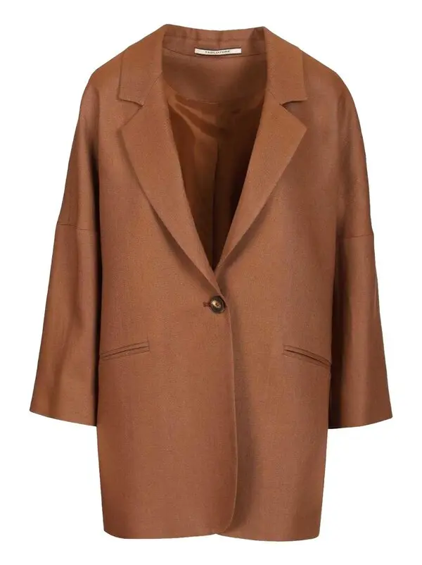 Tagliatore Linen Blazer - Brown