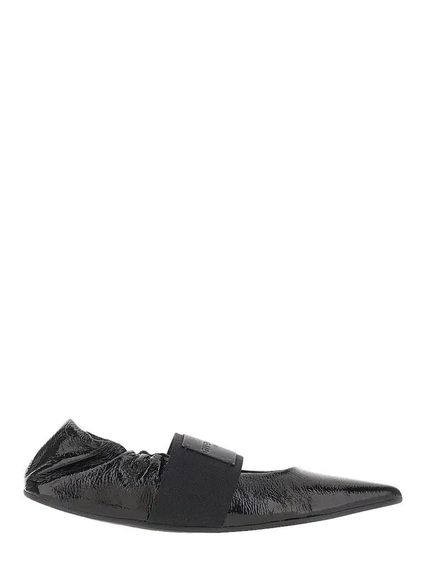 Givenchy Naplack Leather 'crush' Ballet Flats - Black