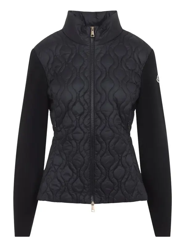 Moncler Quilted Zip-up Cardigan - Black