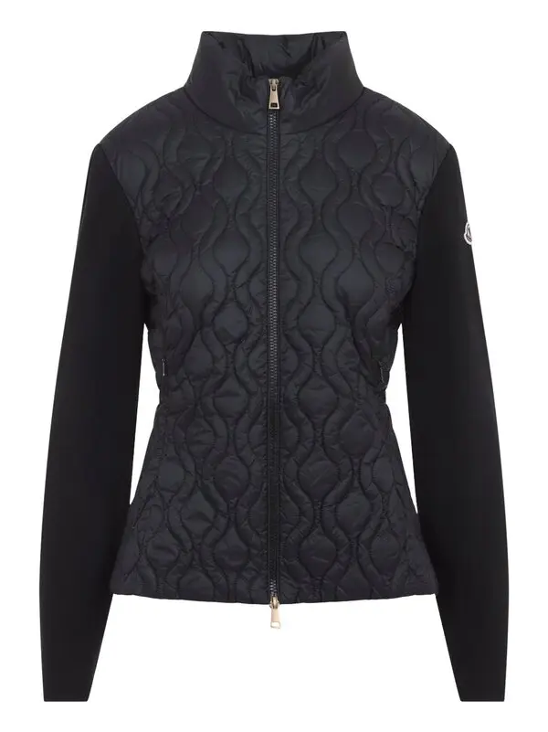 Moncler Quilted Zip-up Cardigan - Black