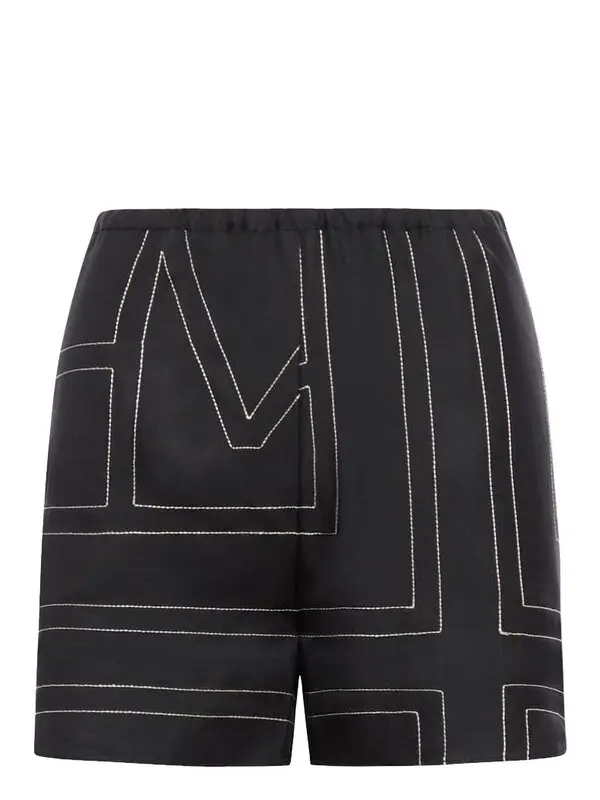 TOTEME Shorts Monogram In Seta - Black
