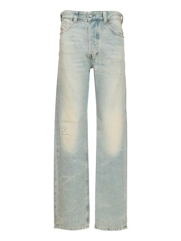 DIESEL® Cotton Blend Regular Fit Jeans - Blue