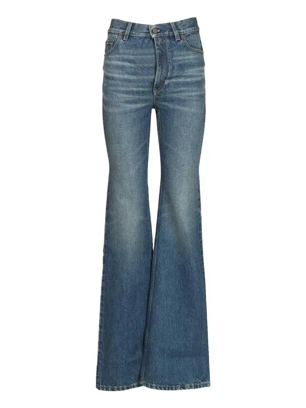 Chloé Organic Cotton High-waisted Flared Jeans - Blue