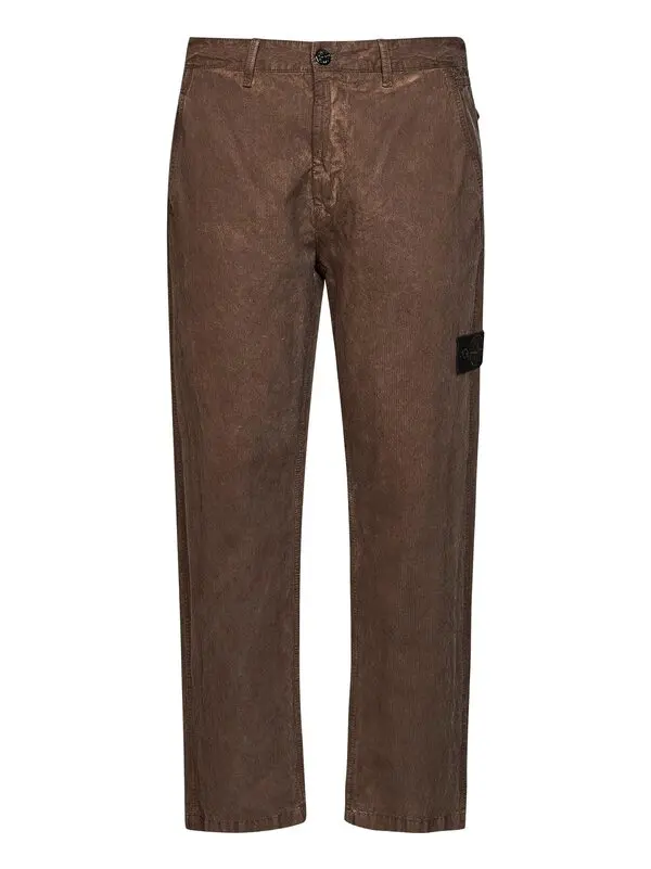 Stone Island Lead Grey Straight-leg Corduroy Trousers - Multicolor