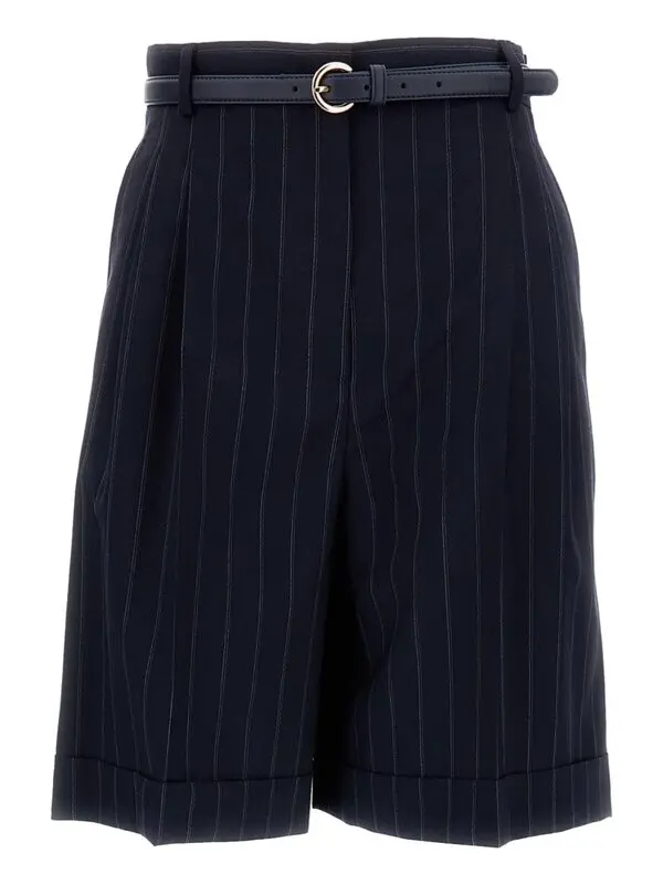 Max Mara Pinstriped Ere Bermuda - Multicolor