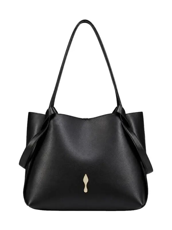 CHRISTIAN LOUBOUTIN Bettina Small Calfskin Tote Bag - Black
