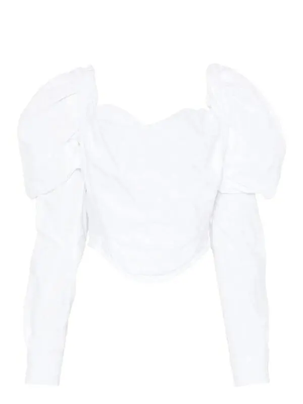 VIVIENNE WESTWOOD Puff Sleeve Sweetheart Neck Blouse - White