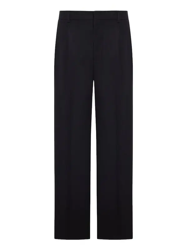 AMI Paris Tailored Wool Trousers With Pleats - Black