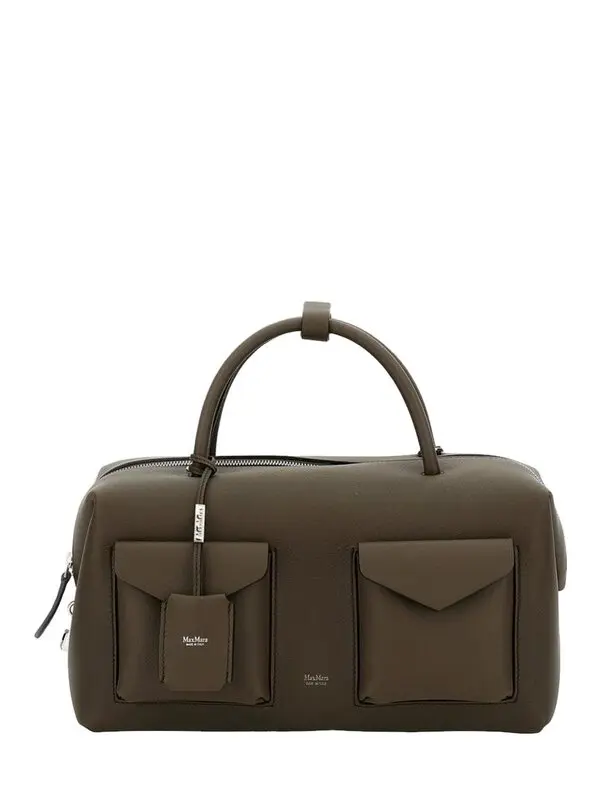 Max Mara Medium Calfskin Leather Holdall Cargo Bowling Bag - Multicolor