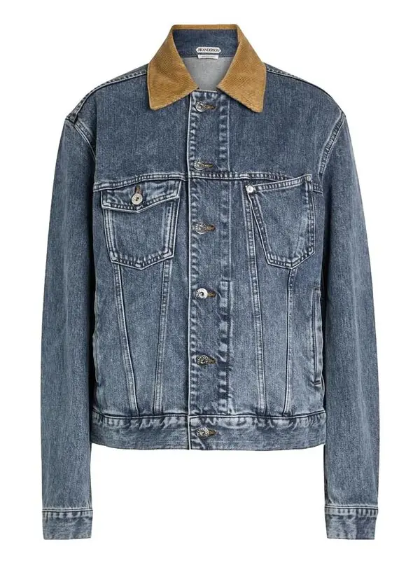 JW Anderson Contrast Collar Denim Jacket - Blue