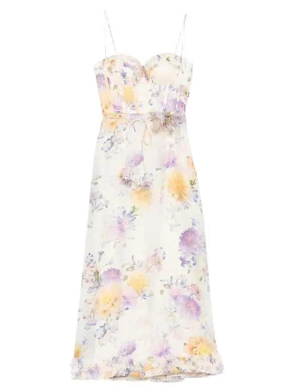 Zimmermann Floral Print Cocktail & Party Dress - Cream
