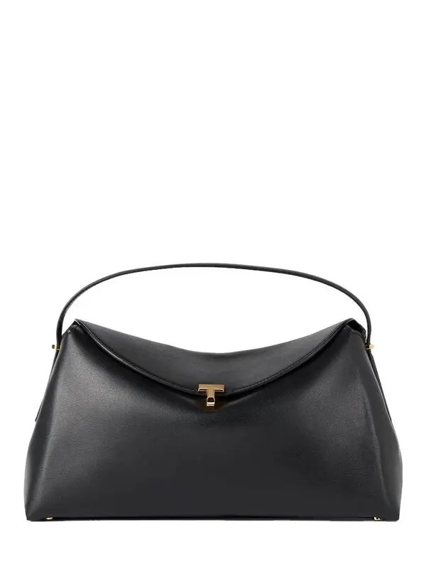 TOTEME T-lock Handbag In Smooth Calfskin - Black