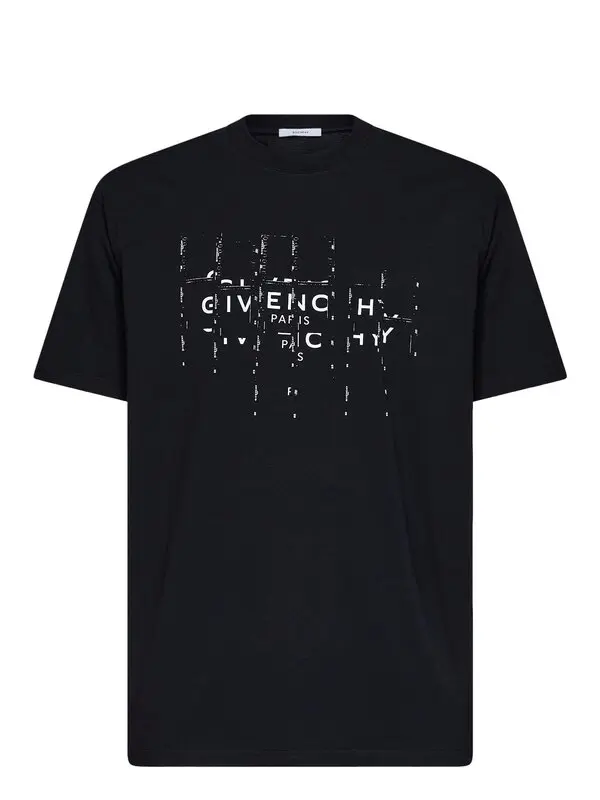 Givenchy Black Cotton T-shirt With Photographic Negative Print - Multicolor
