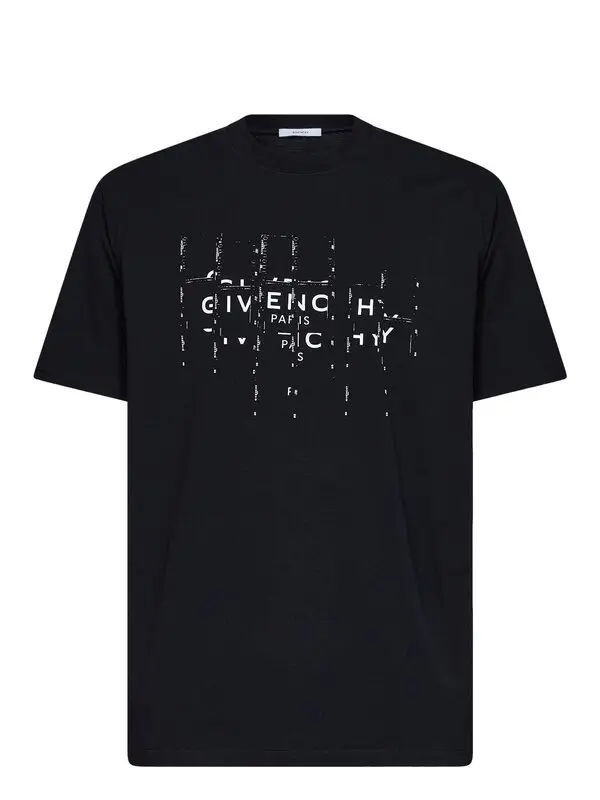 Givenchy Black Cotton T-shirt With Photographic Negative Print - Multicolor