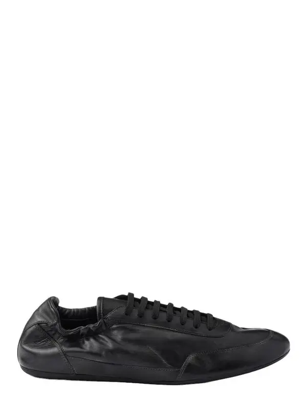 Prada Collapse Leather Sneakers - Black