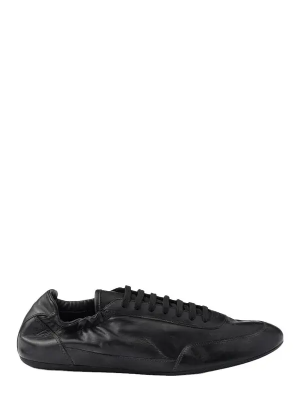 Prada Collapse Leather Sneakers - Black