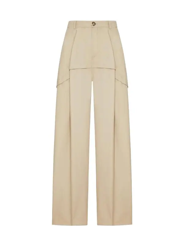 Loewe X Paula`s Ibiza Lightweight Cotton Trousers With Asymmetric Panel Construction - Cream