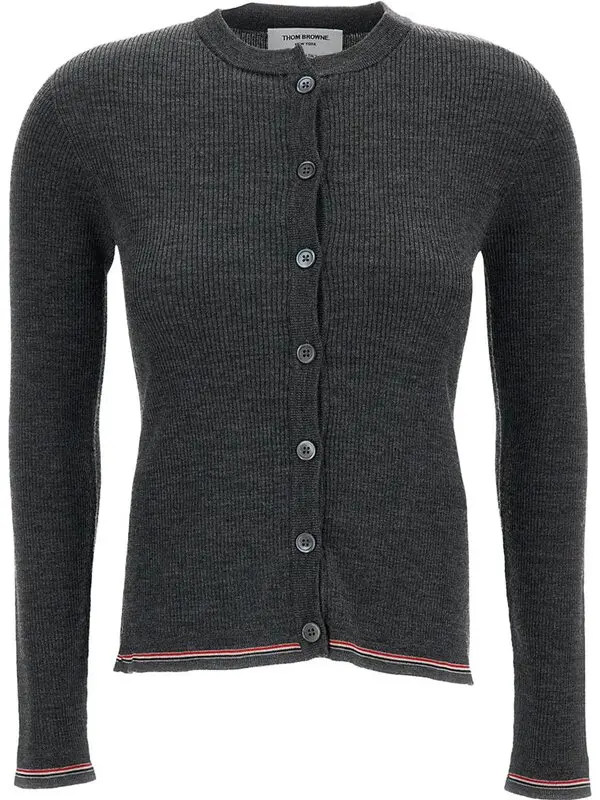 Thom Browne Rib-stitch Merino Wool Cardigan - Multicolor
