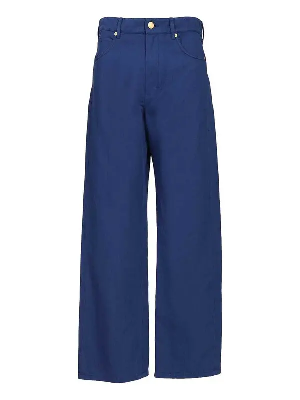 Max Mara Cotton And Linen Drill Trousers - Blue