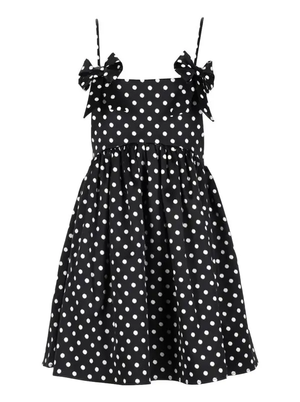 GANNI Polka Dot Mini Dress - Black