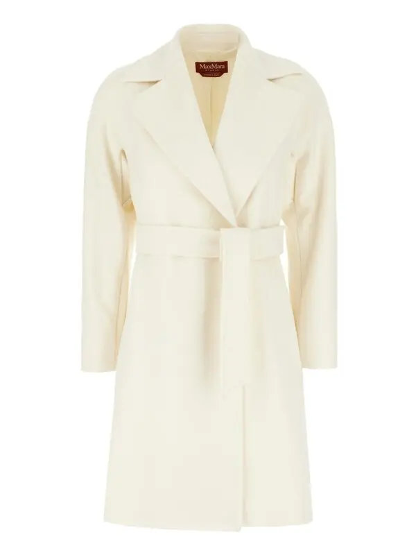 Max Mara Belted Notched Lapel Overcoat - Multicolor
