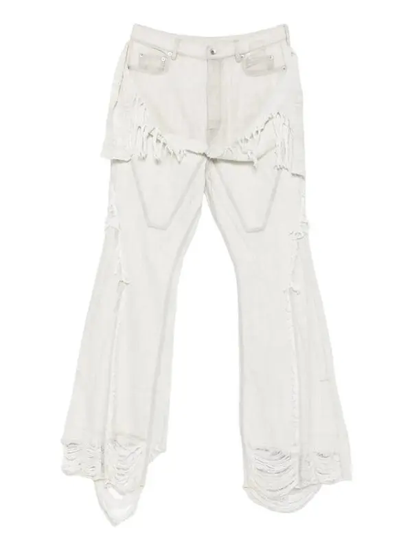 Rick Owens Denim Wide-leg Jeans - White
