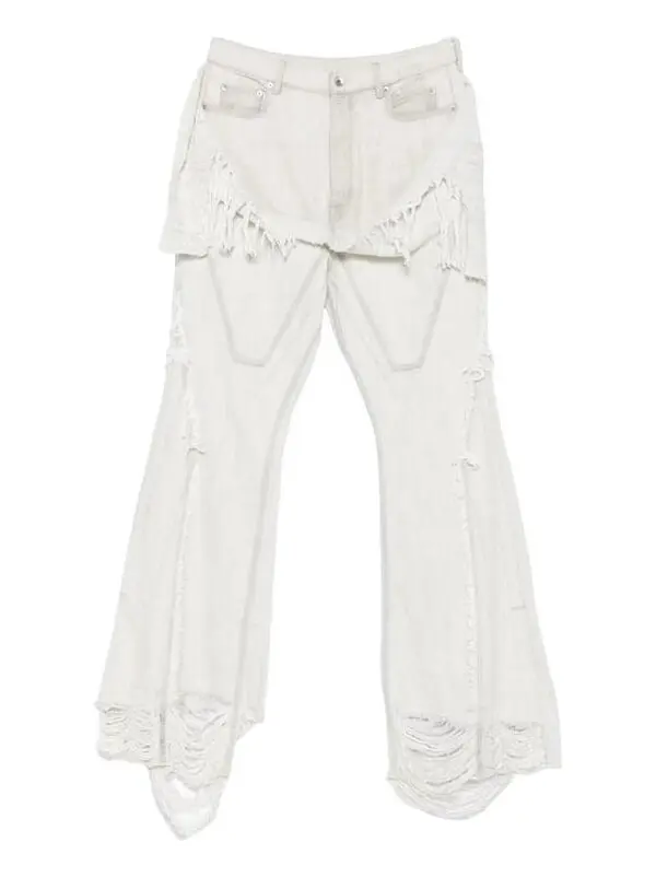 Rick Owens Denim Wide-leg Jeans - White
