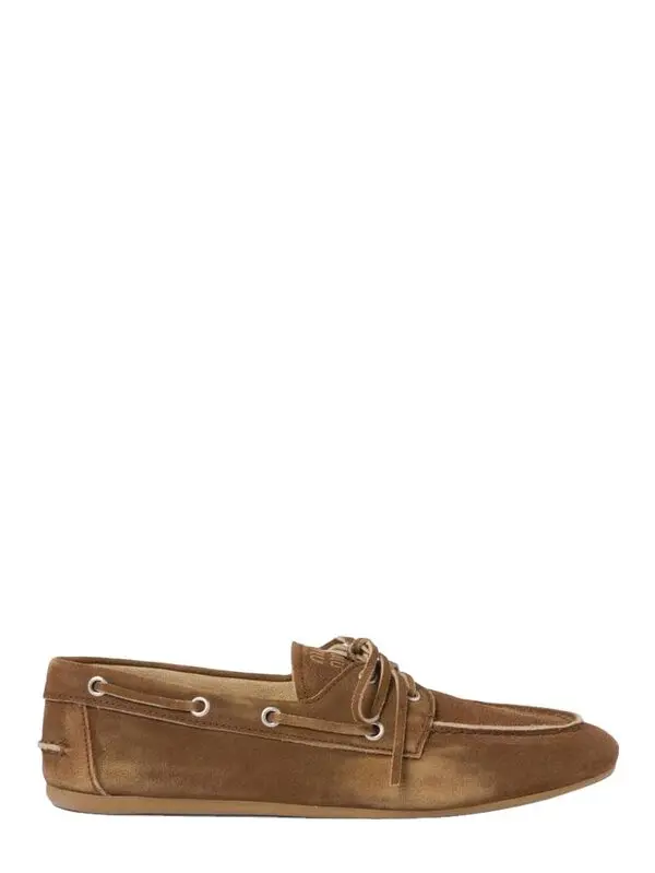 Miu Miu Unlined Loafers In Delave` Suede - Multicolor