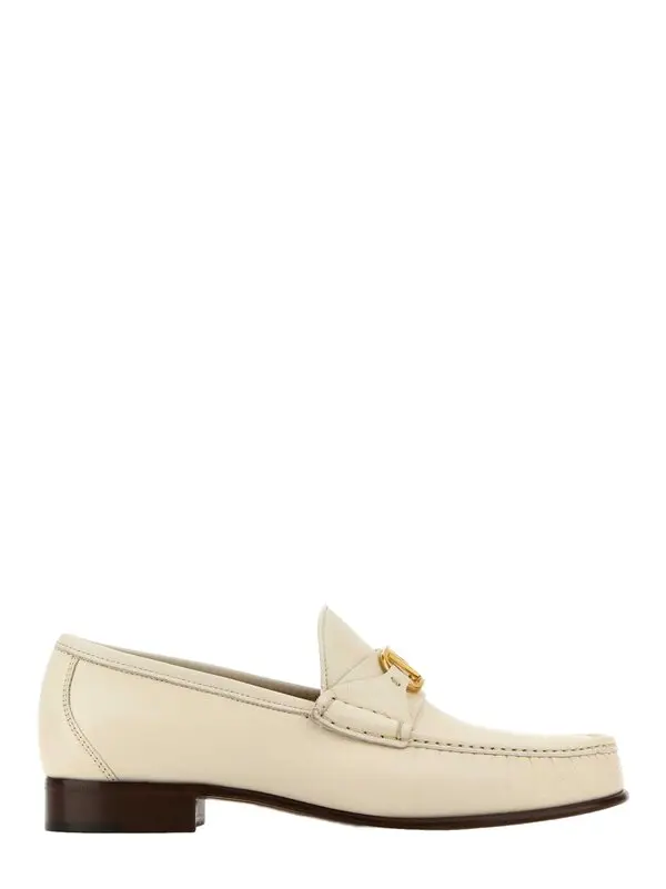 Valentino Garavani Vlogo Signature Leather Loafers - White