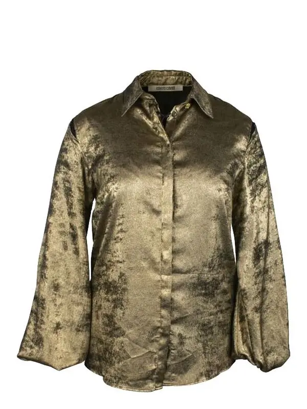 Roberto Cavalli Metallic Finish Shirt - Gold