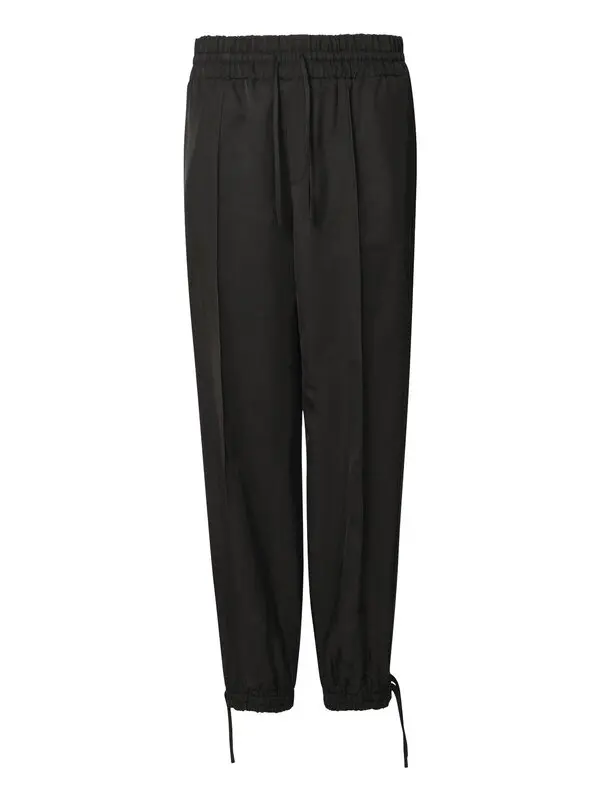 JIL SANDER Viscose Twill Trousers - Black