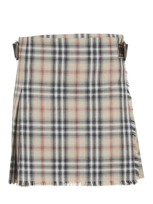 Burberry Check Wool Mini Kilt - Multicolor