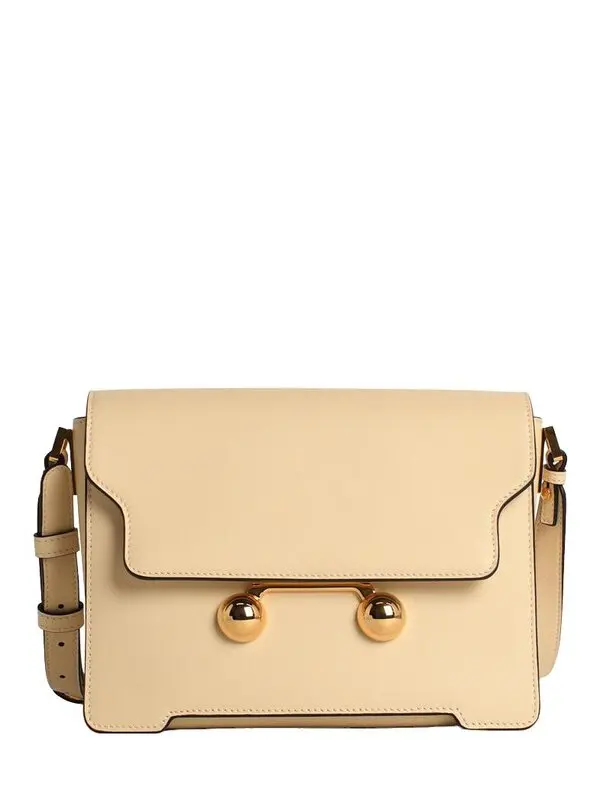 Marni Trunk Leather Cross Body Bag - Cream