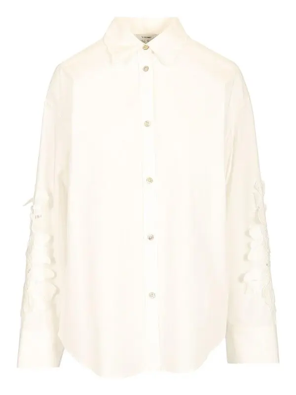 FORTE_FORTE Embroidered Poplin Shirt - White