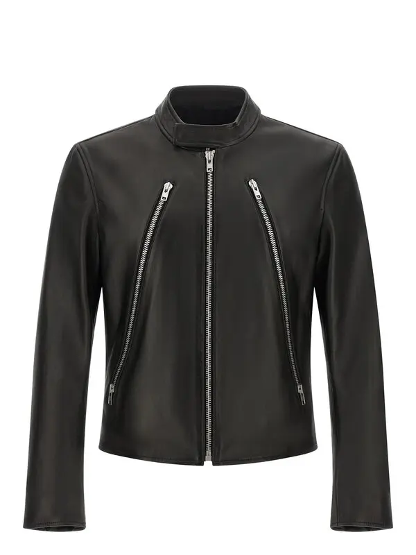 MAISON MARGIELA 5-zip Leather Jacket - Black
