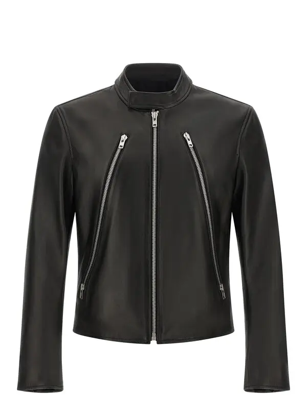 MAISON MARGIELA 5-zip Leather Jacket - Black