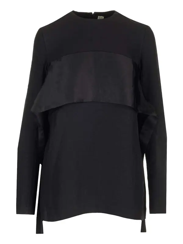 TOTEME Satin Crepe Top - Black